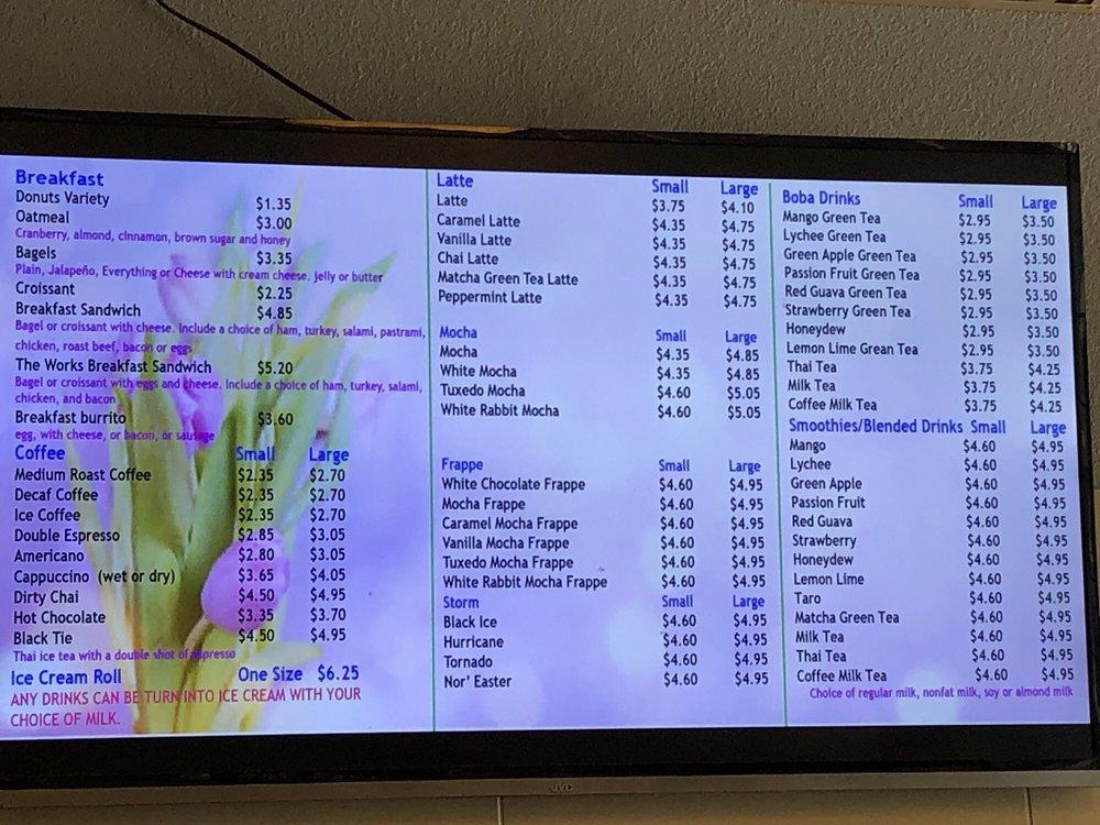Menu at Fusion Boba Cafe, Stockton