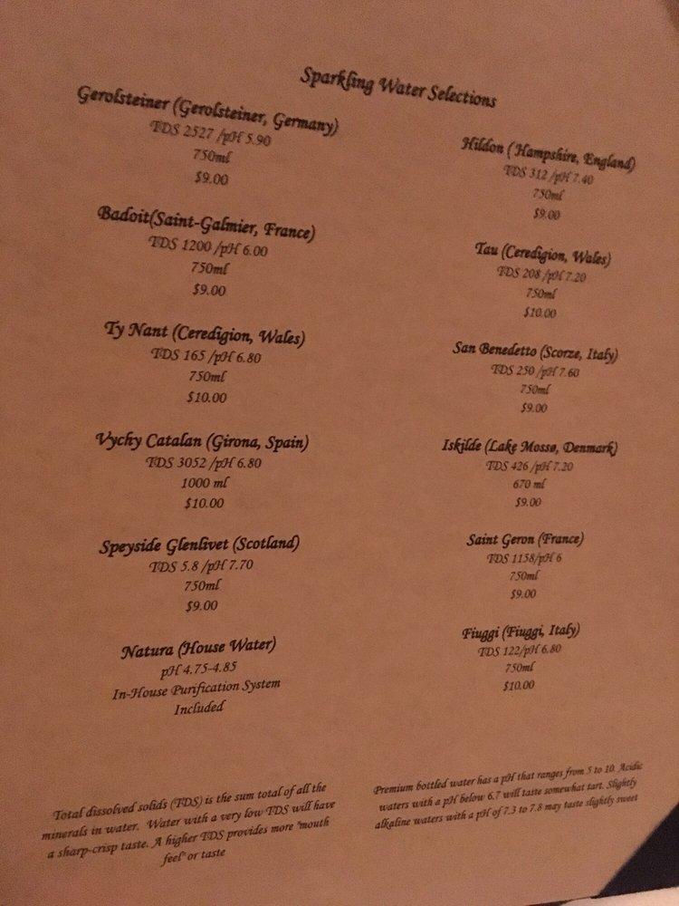 Menu at Victoria & Albert's restaurant, Orlando