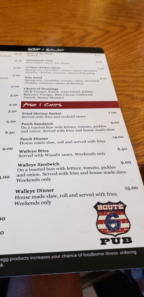 Menu at Route 6 Pub-Vermilion, OH, Vermilion
