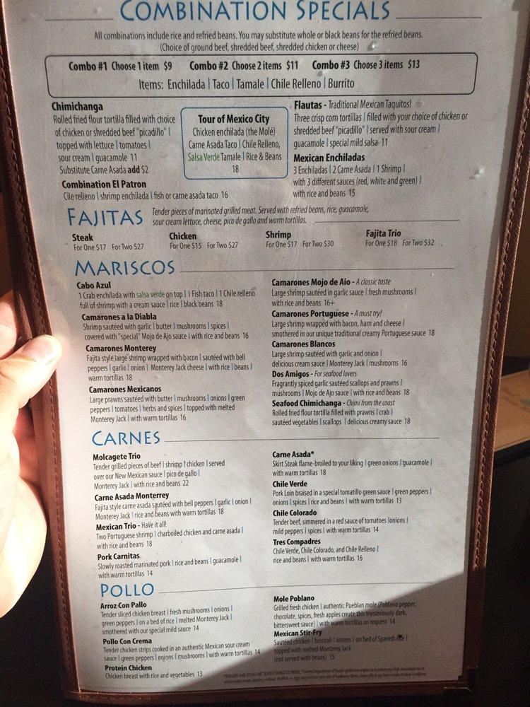 Menu at Azul Agave restaurant, Lake Havasu City