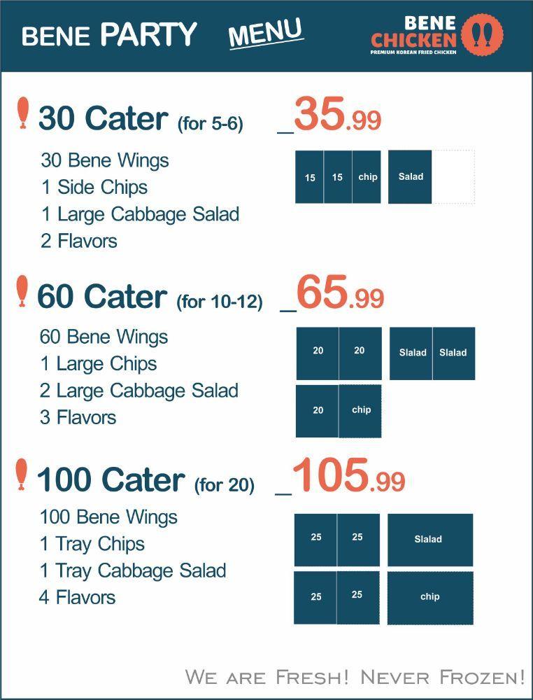 Menu at Bene Chicken Cafe - 베네치킨, Los Angeles