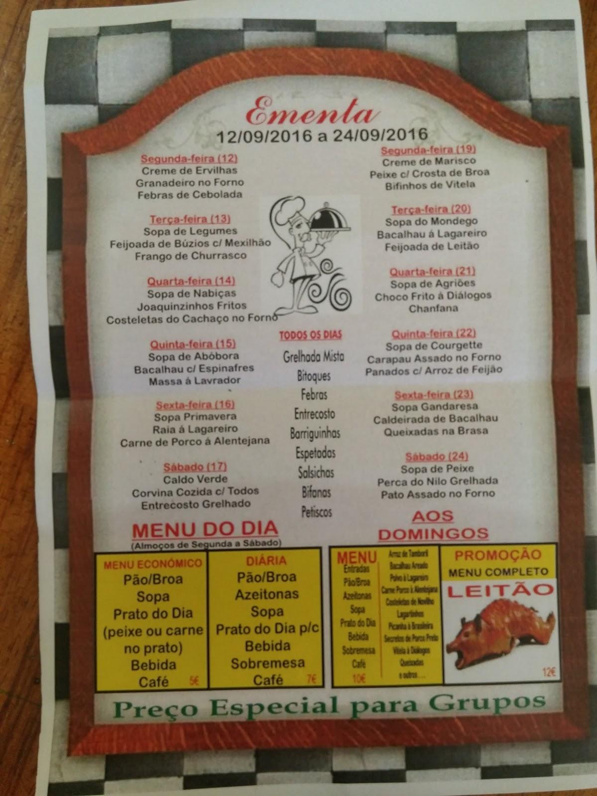 Menu at Restaurante Diálogos, Maiorca