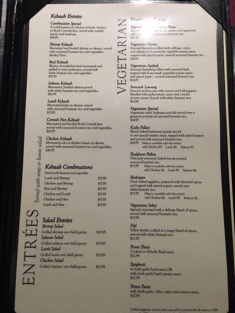 Menu at Samira Restaurant, Bloomington
