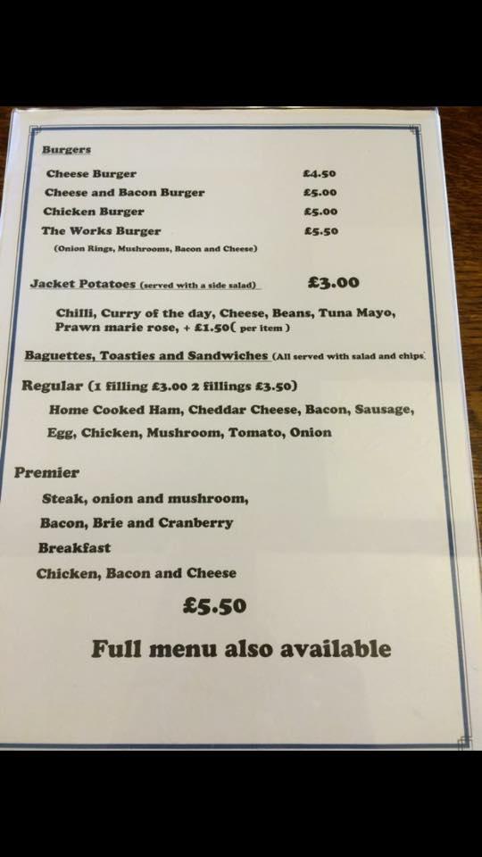 Menu at The White Lion pub & bar, Llantwit Major