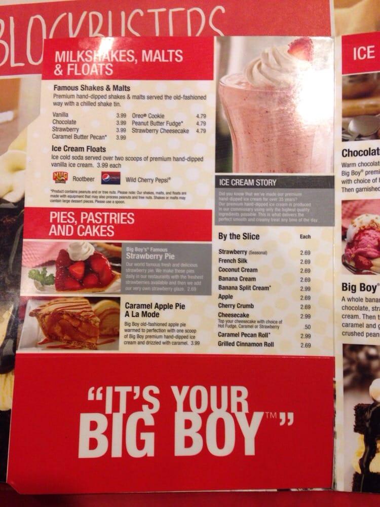 Menu at Big Boy restaurant, Fort Gratiot Township, 24th Ave