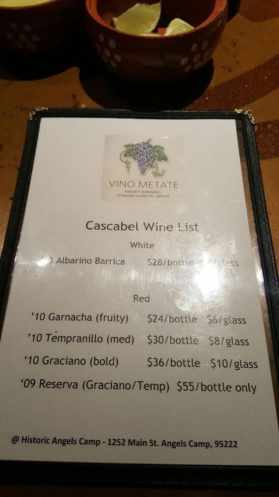 Menu at Cascabel Restaurant, Angels Camp