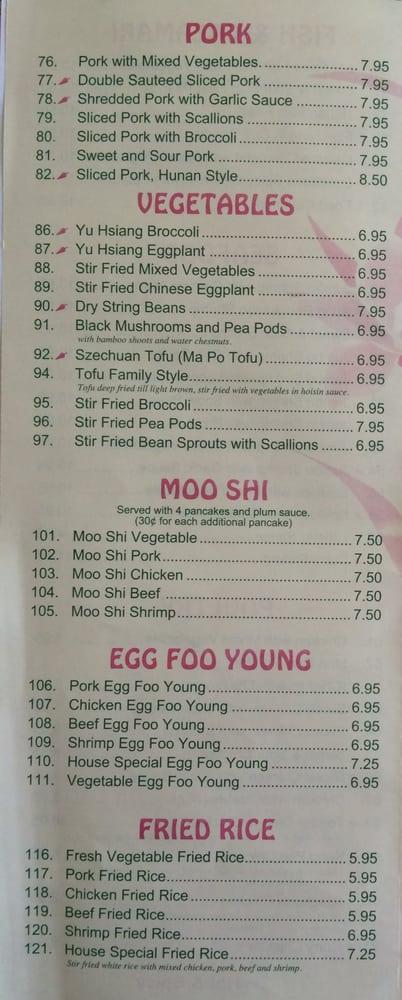 Menu at Dynasty Chinese Restaurant, Southbridge