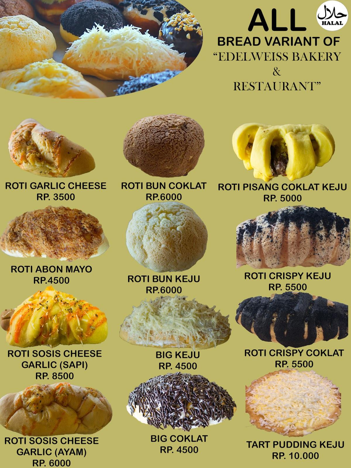 Menu at Edelweiss Bakery & Restaurant, Betro