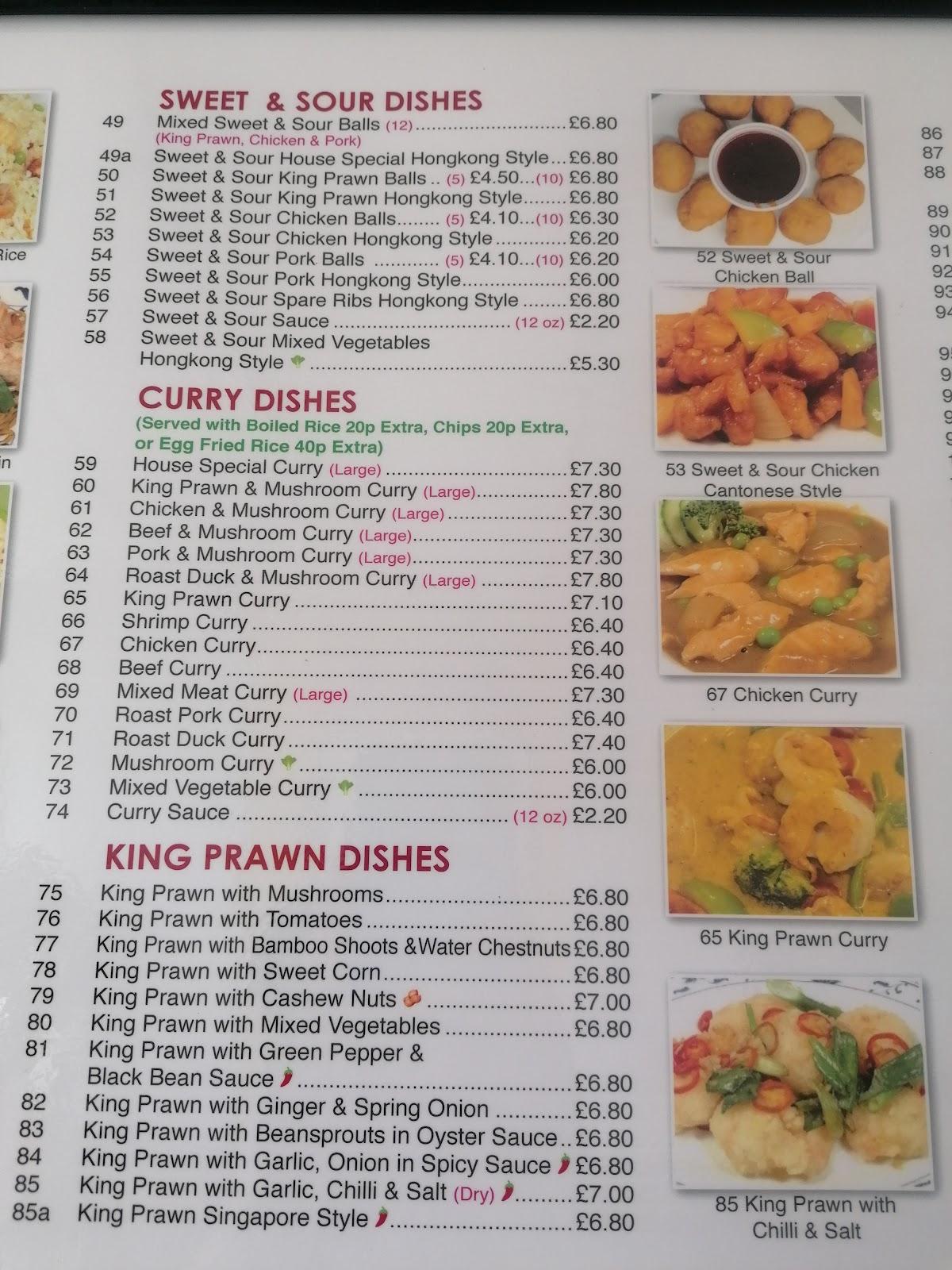 Menu at The Light Chinese Takeaway fast food, Waterlooville
