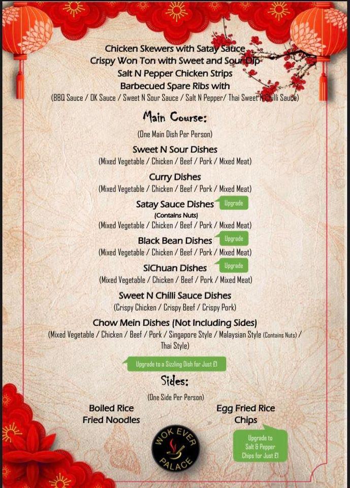 Menu at Wok Ever Palace pub & bar, Cleckheaton