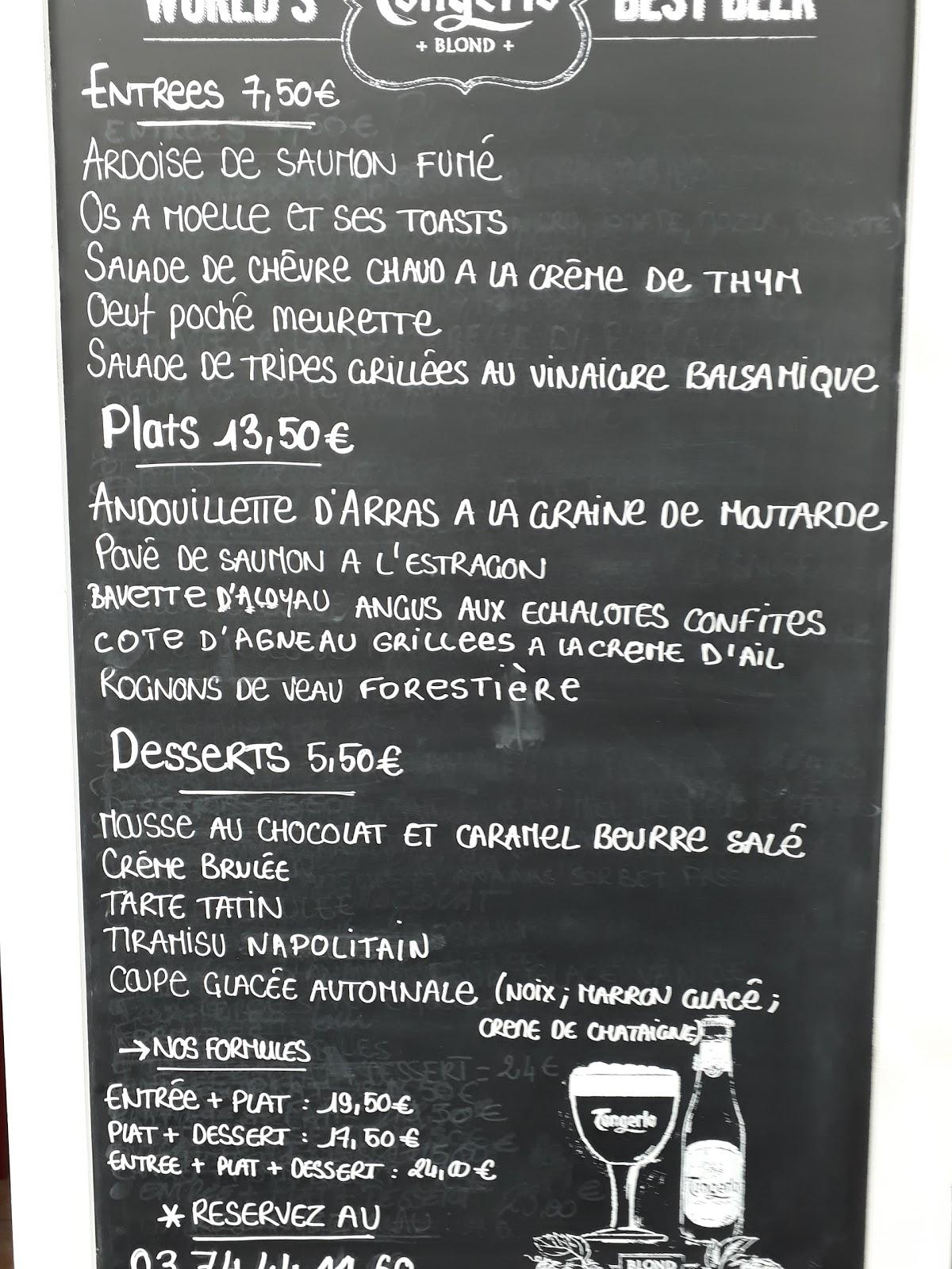 Menu au Bar Restaurant l'Espérance, Villeneuve-d'Ascq