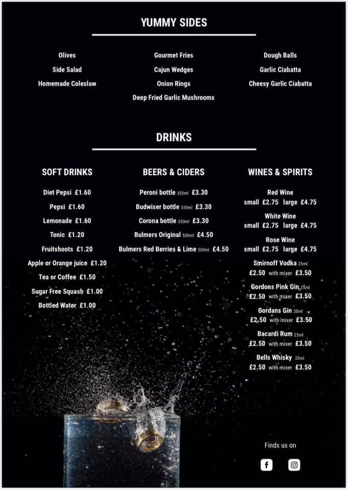Menu at Caesars Restaurant, Shanklin
