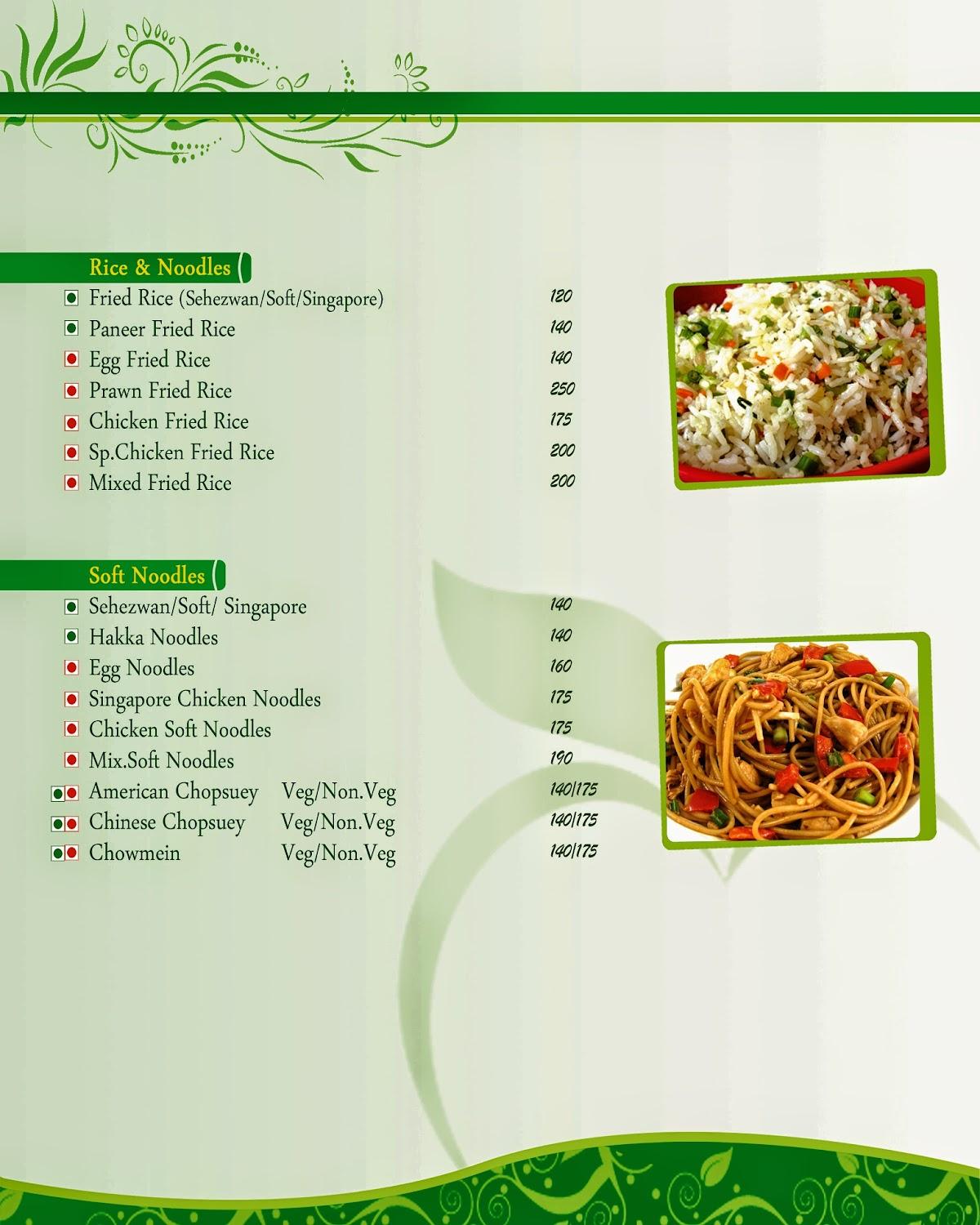 Menu at Hotel Green Apple, Visakhapatnam