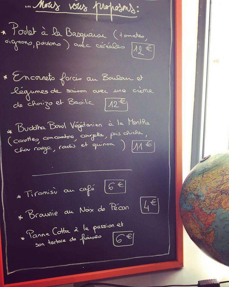 Menu at Point Bar, Grenoble