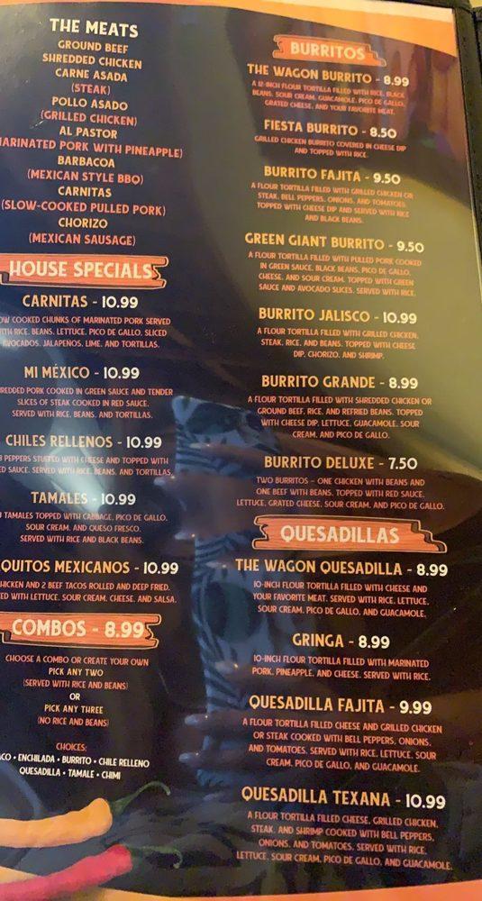 Menu at Taco Wagon restaurant, Appomattox, 177 Old Courthouse Rd
