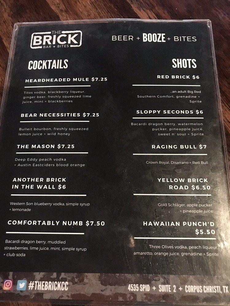 Menu at The Brick Bar & Bites, Corpus Christi