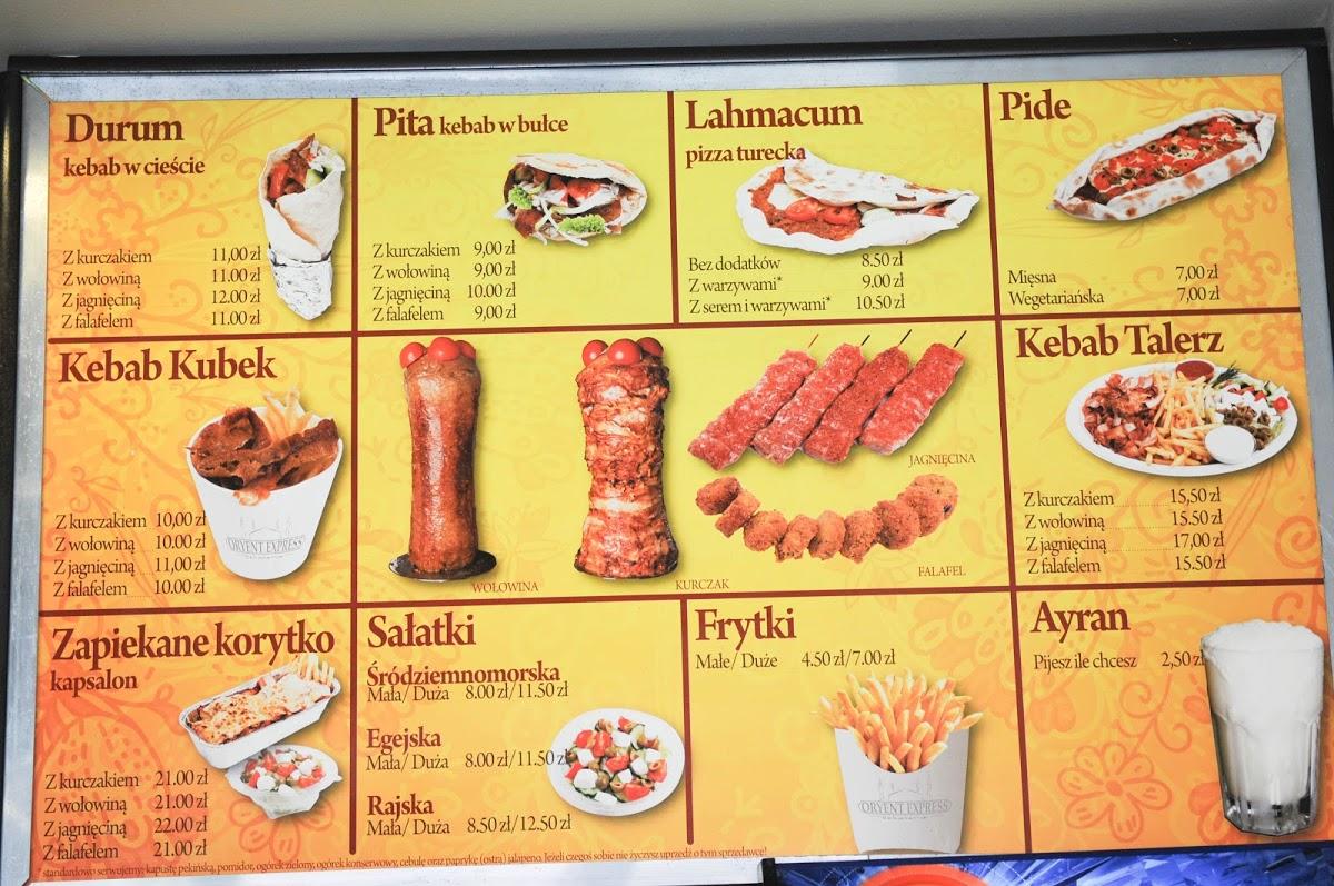 Menu at ISTANBULLS KEBAB restaurant, Opole