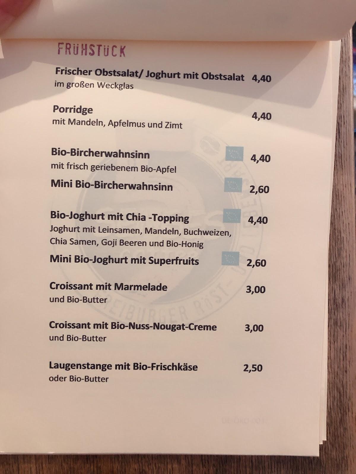 Speisekarte von 5 Senses Coffee cafe, FREIBURG IM BREISGAU ...