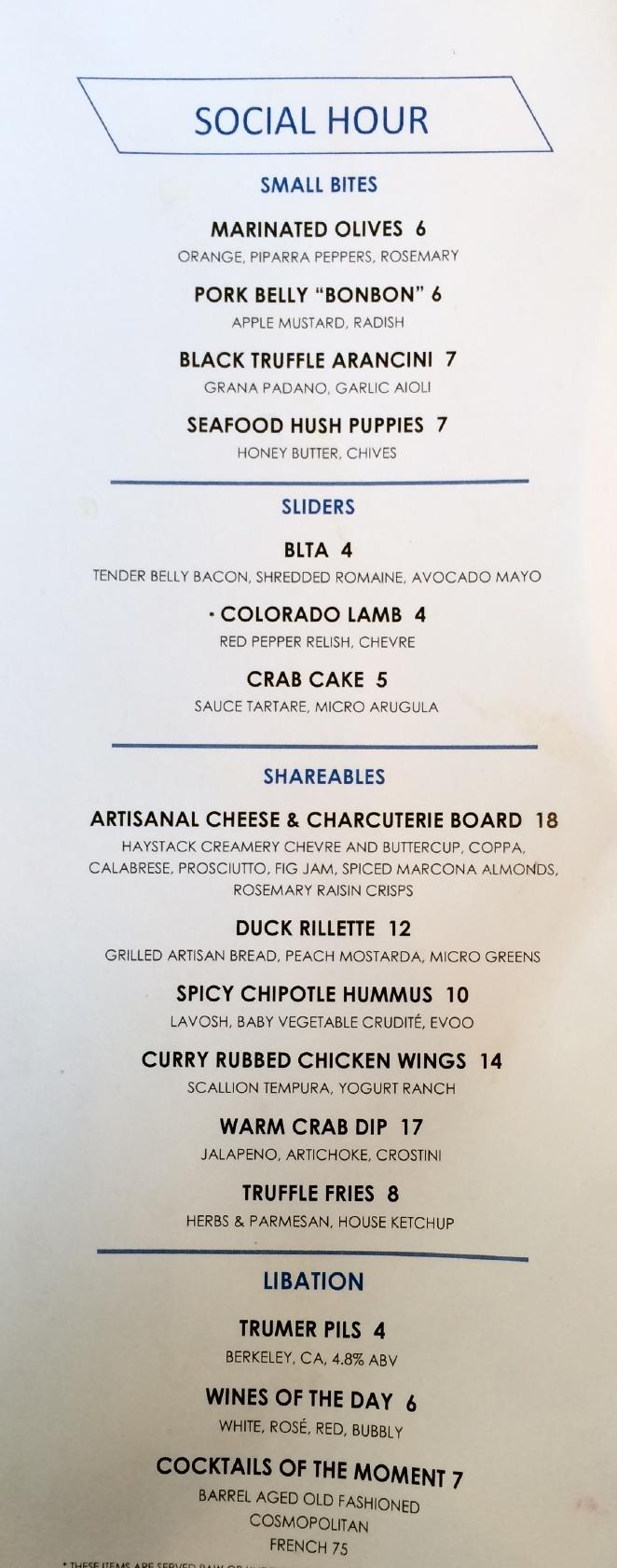 Menu at Fire Restaurant & Lounge, Denver