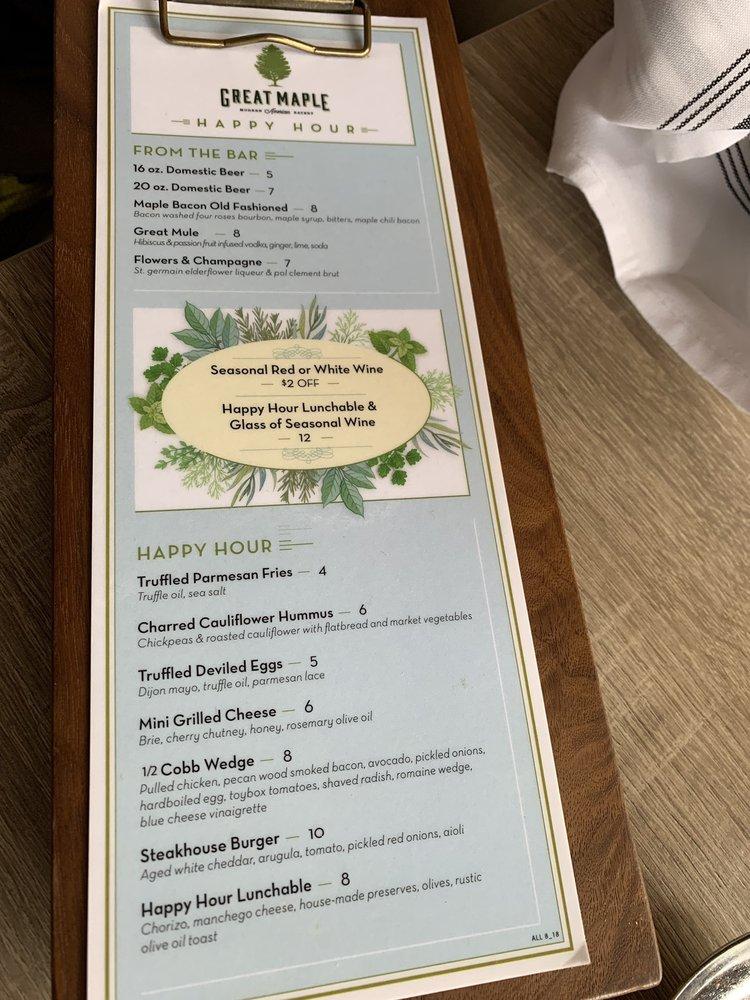 Menu at Great Maple pub & bar, Newport Beach