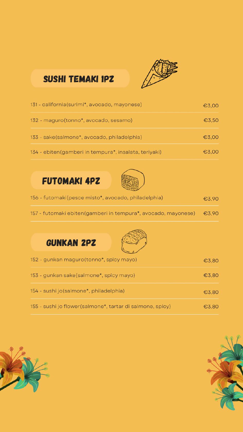 Menu at Poke Fusion restaurant, Francavilla al Mare