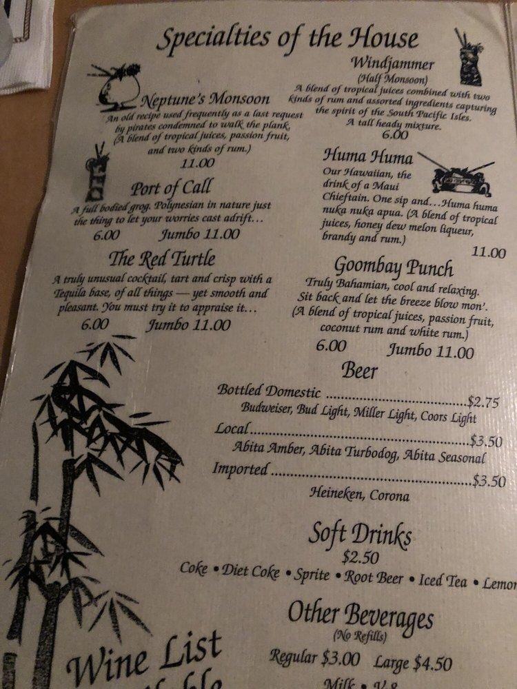 Menu at Port of Call pub & bar, New Orleans, 838 Esplanade Ave