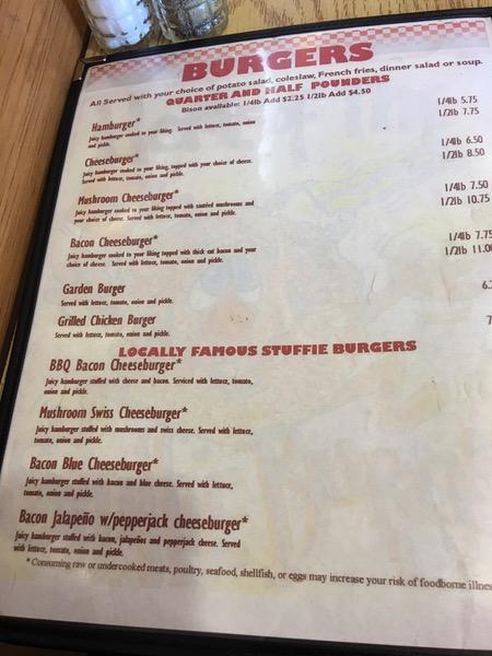 Menu at Hits the Spot cafe, North Plains