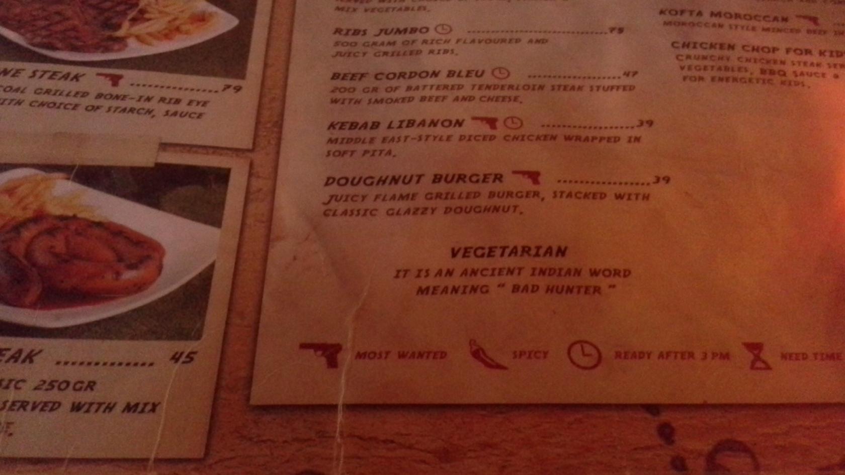 Menu at Karnivor Restaurant, Bandung