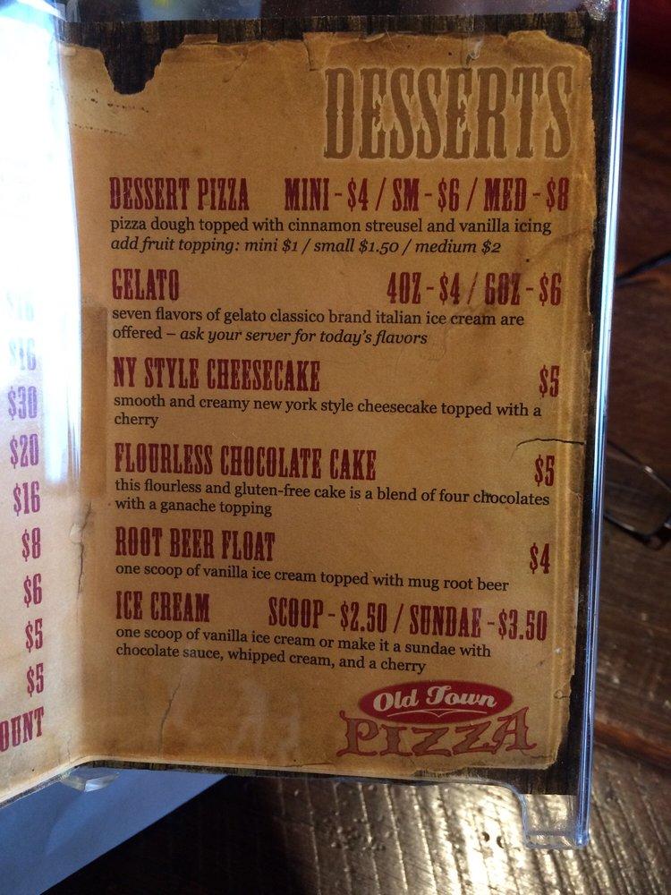 Menu at Old Town Pizza pub & bar, Roseville, 120 Church St