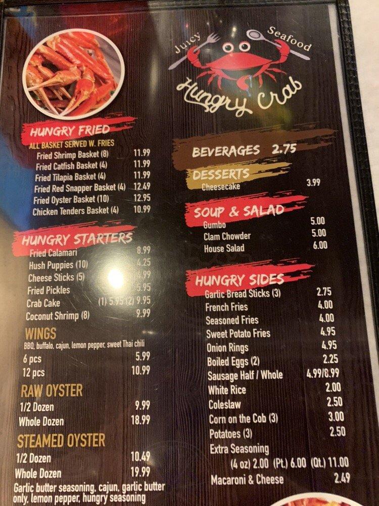 Menu at Hungry Crab Juicy Seafood & Bar Winter Haven FL, Winter Haven