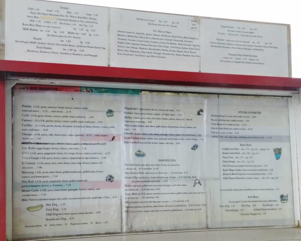 Menu at Johnny's Drive In & Diner restaurant, Winston