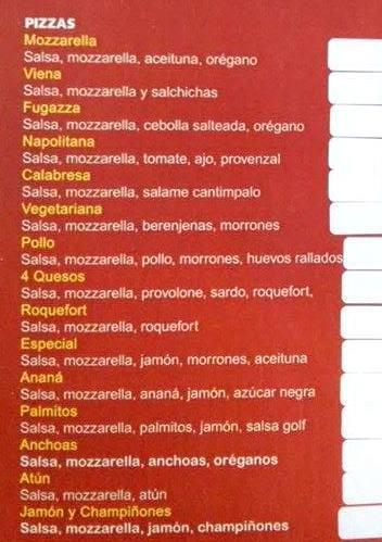 Menu at La Reina RestoBar, Charata