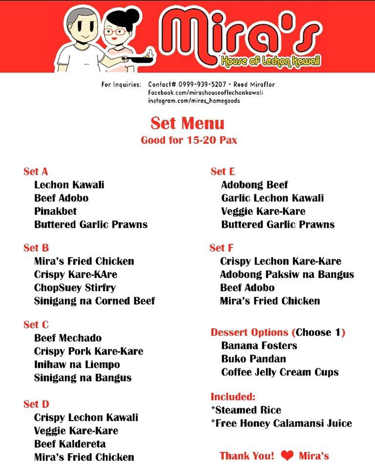 Menu at Miras House Of Lechon Kawali BBQ, Parañaque