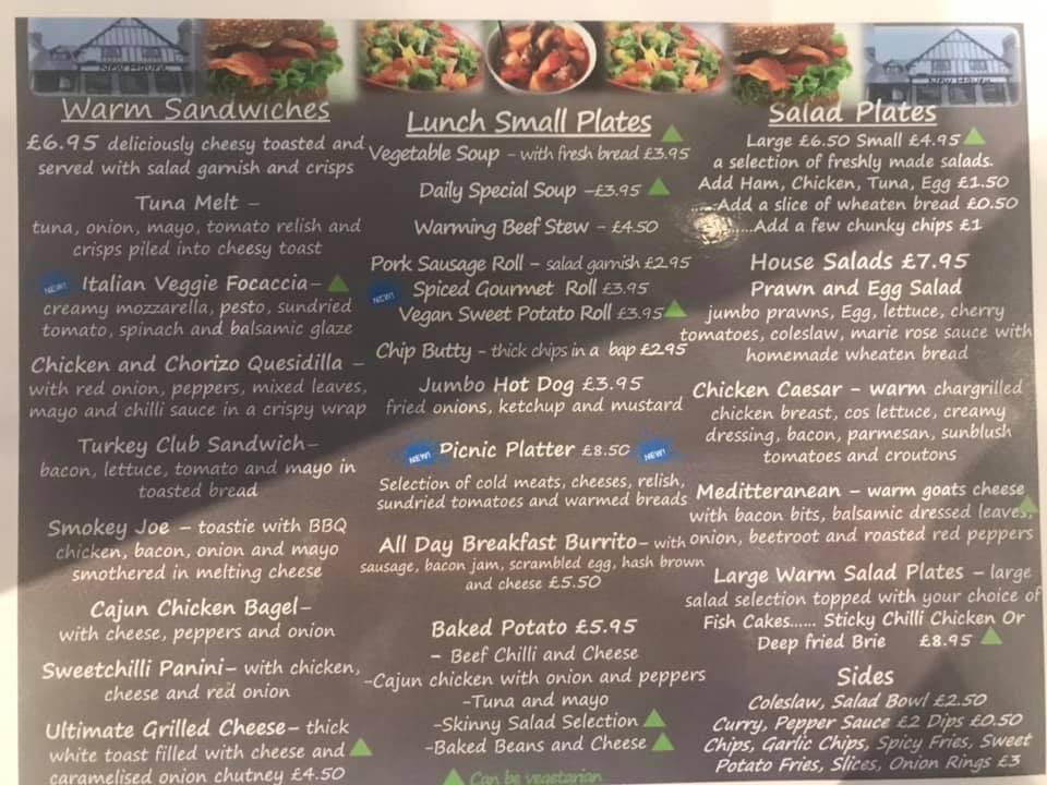 Menu at New Haven cafe, Lurgan