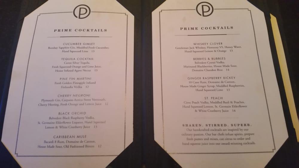 Menu at Ocean Prime steakhouse, Tampa, N Westshore Blvd