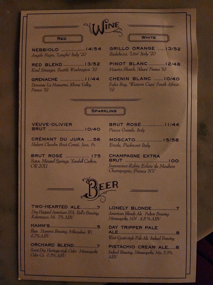 Menu at Volstead's Emporium pub & bar, Minneapolis