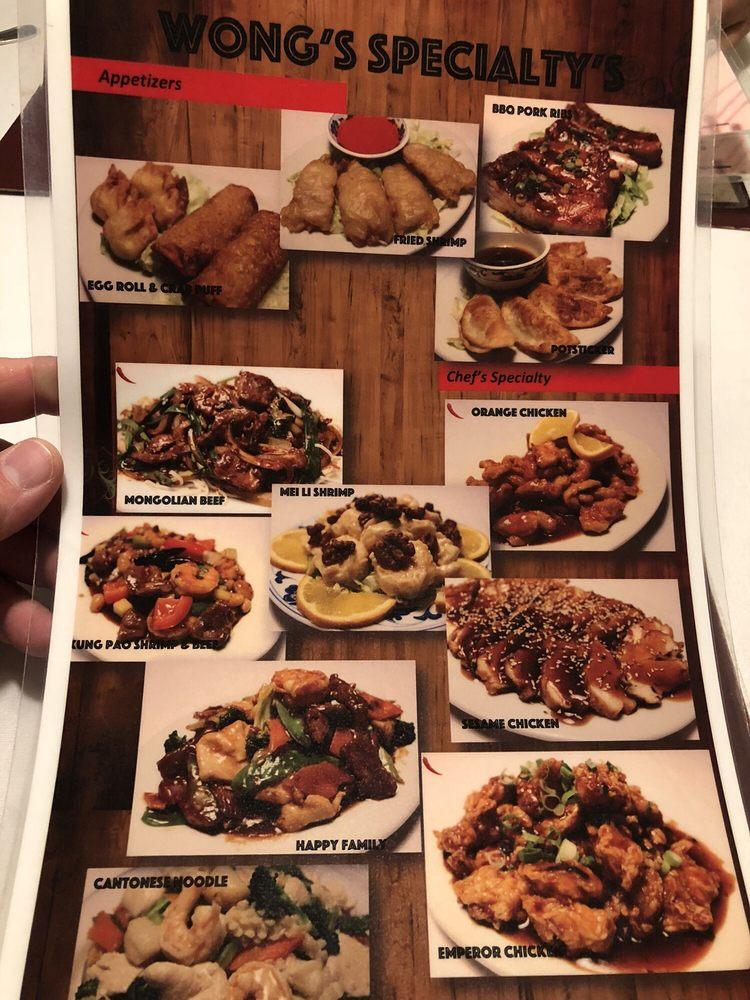 Menu at Wong's Restaurant, Phoenix