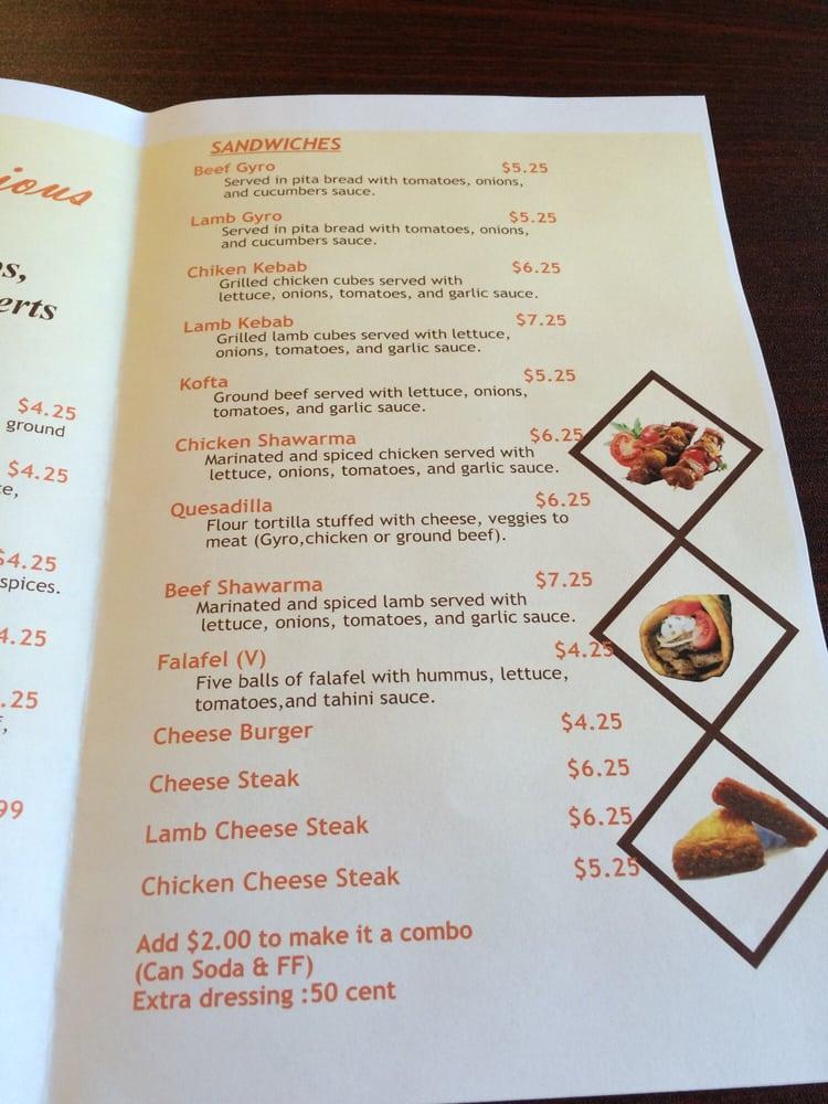 Menu at Dari Kabab & Gyro restaurant, Smyrna