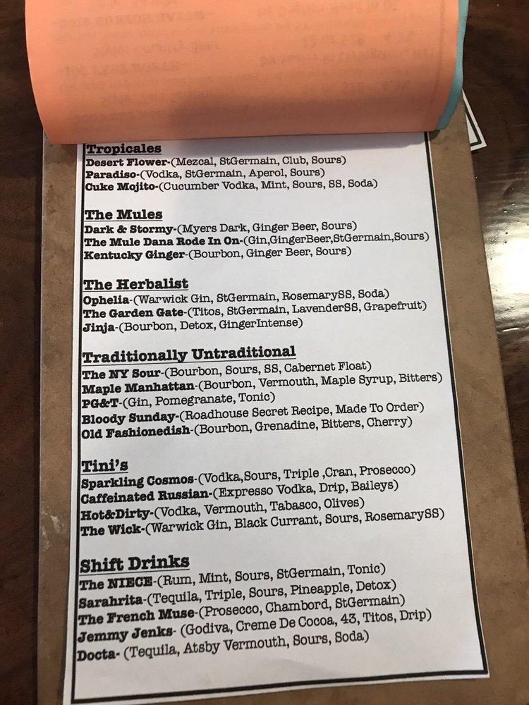 Menu at Eddie's Roadhouse restaurant, Warwick