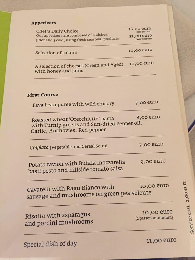 Menu at Ristorante Soul Kitchen - Cucina per l' Anima, Matera