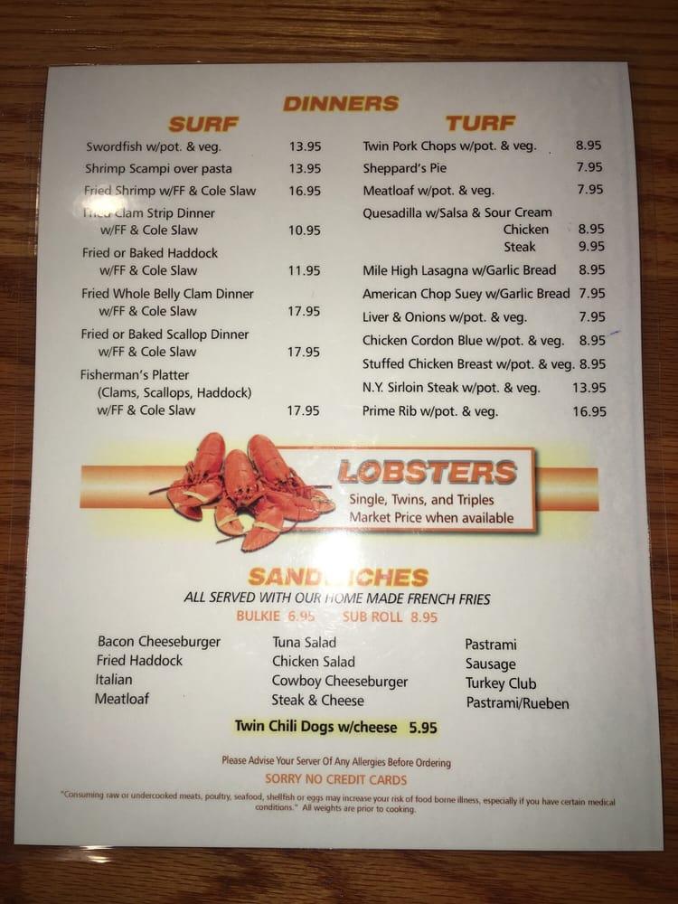 Menu at Wheelock inn pub & bar, Millbury