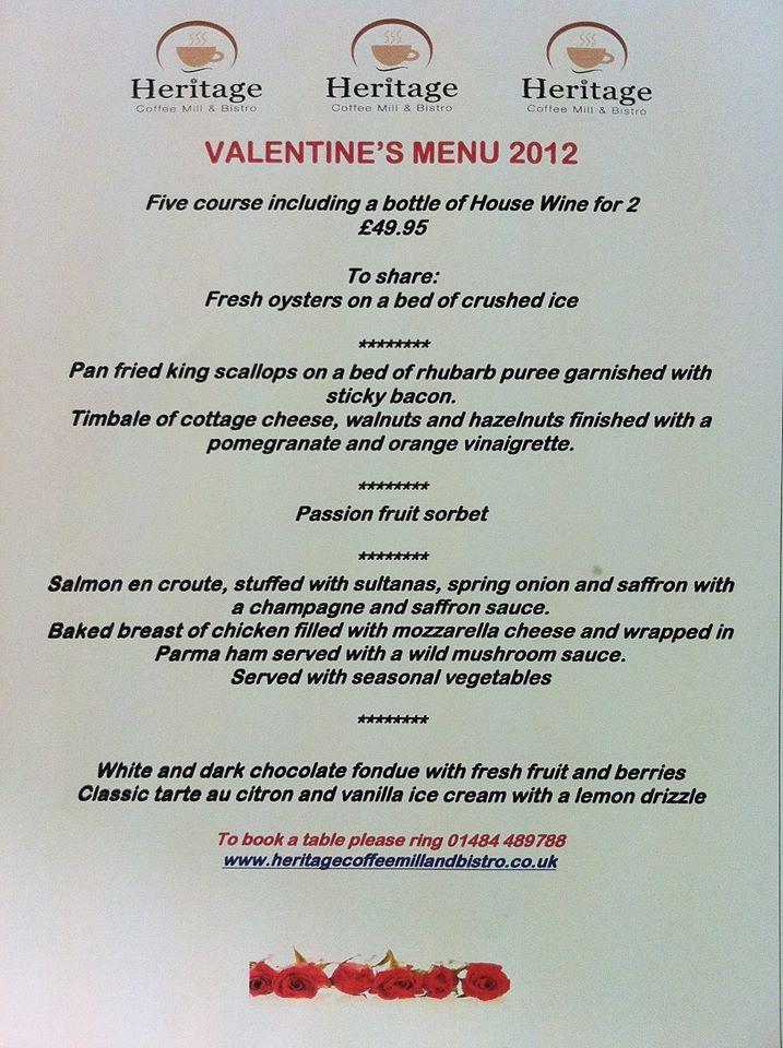 Menu at Old George @ Heritage ltd. cafe, Huddersfield