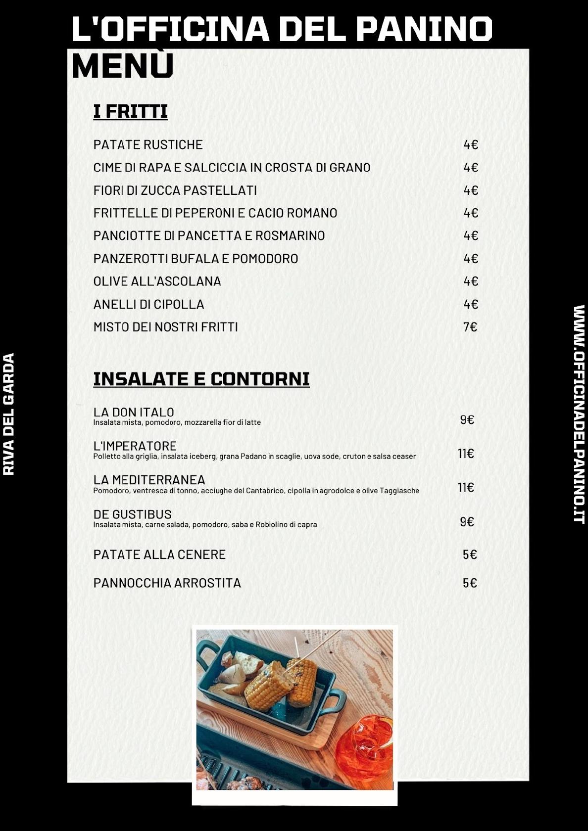 Menu at L'officina del panino restaurant, Riva del Garda
