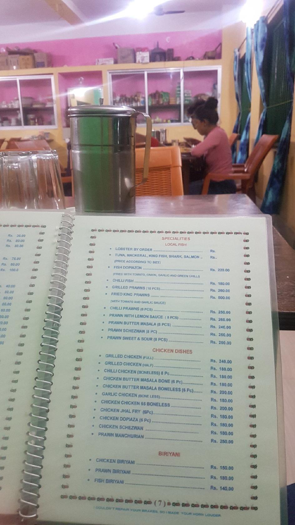 Menu at Peace Restaurant, Puri
