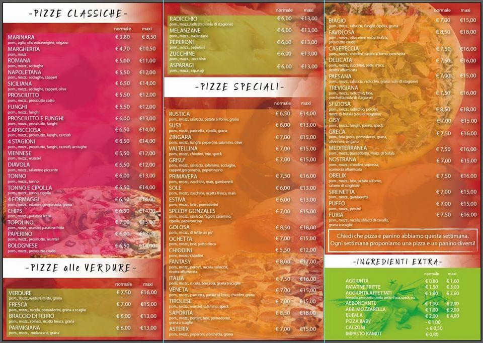 Menu da Pizzeria La Britola, Azzano Decimo