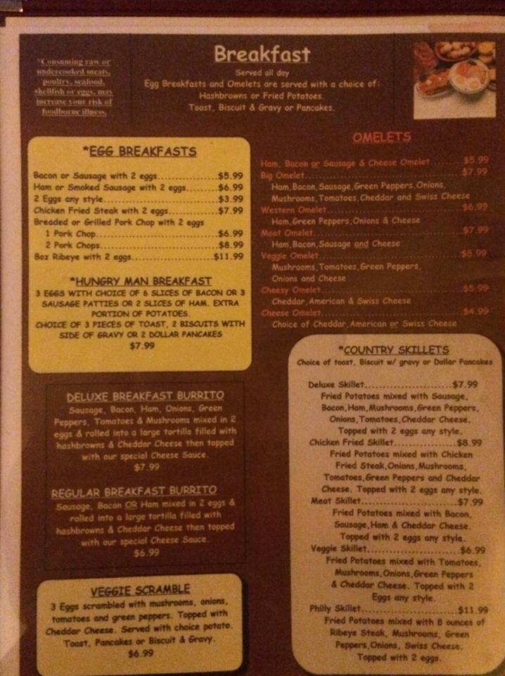 Menu at Country Kitchen restaurant, Ponca City