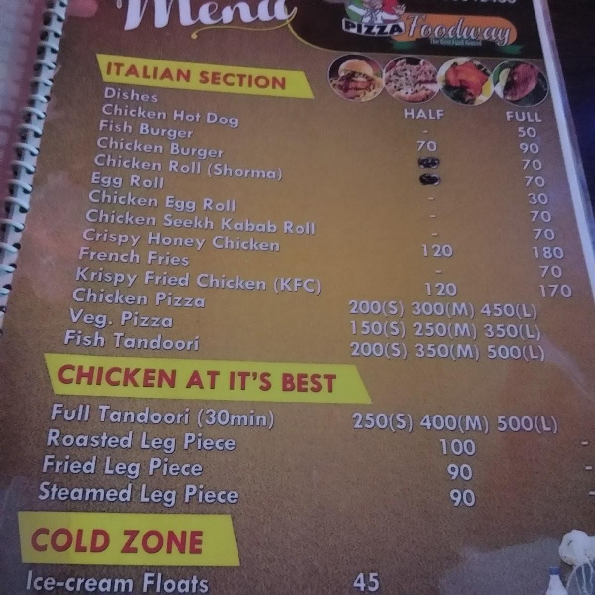 Menu at Foodway Restaurent (non-veg), Banswara