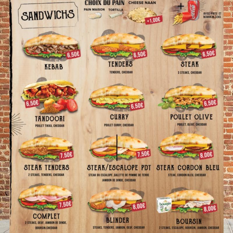 Menu at La Cantine restaurant, Orly