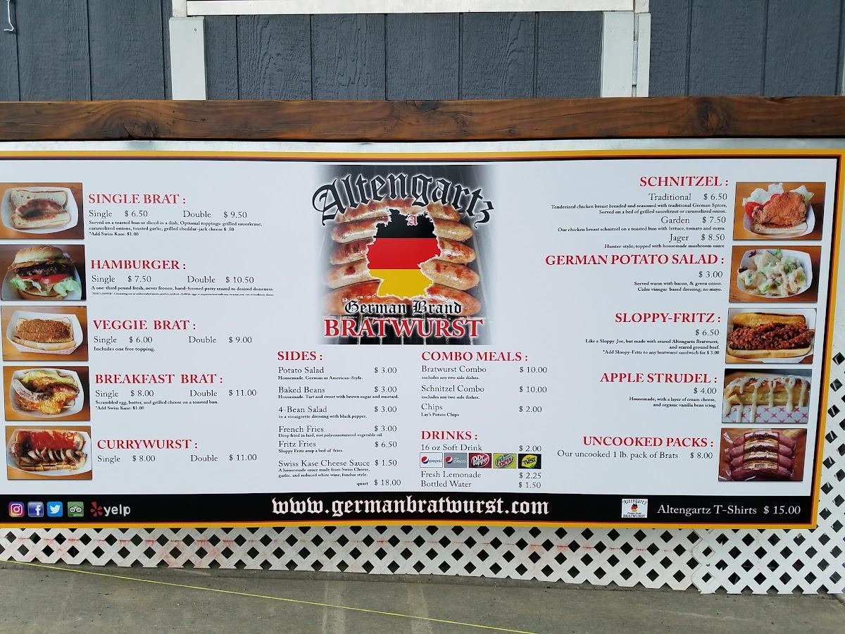 Menu at BGs Food Cartel restaurant, Beaverton