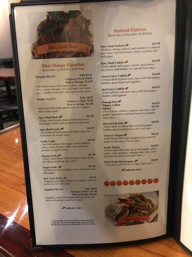Menu at Thai Mango - Hiram desserts, Hiram